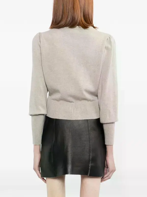 N.peal Lace Trim Crew Neck Cardigan