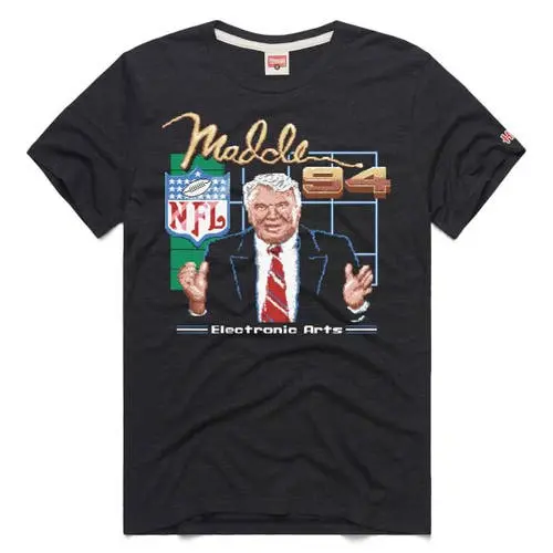 HOMAGE Madden Nfl '94 Title Screen Tri-blend T-shirt - Charcoal