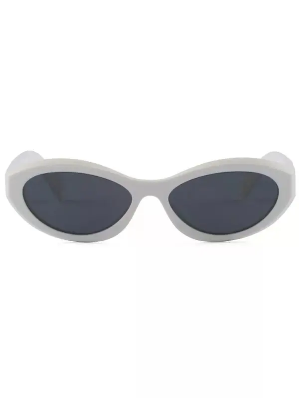 Prada Symbole Oval-frame Sunglasses - White