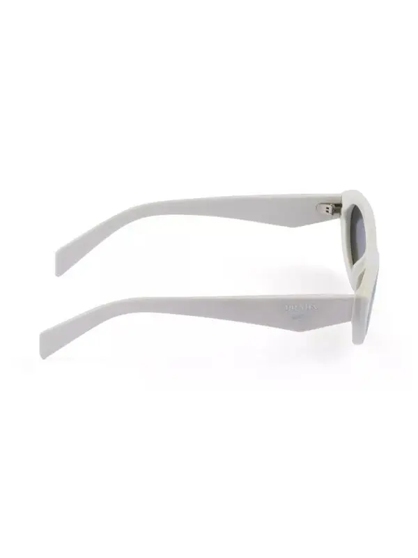 Prada Symbole Oval-frame Sunglasses - White