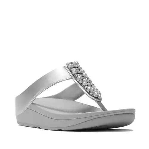 Fitflop Fino Pearls And Crys Sandal - Silver