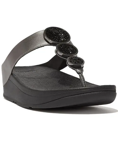 Fitflop Halo Bead Circle Met Sandal - Pewter Black
