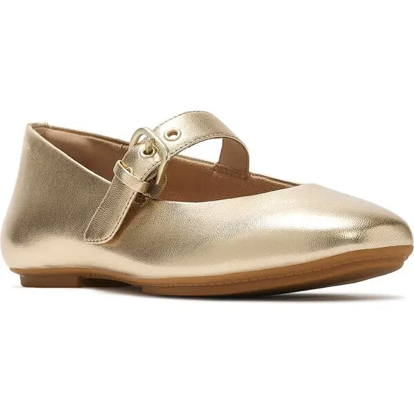 Fitflop Delicato Leather Mary Janes - Platino