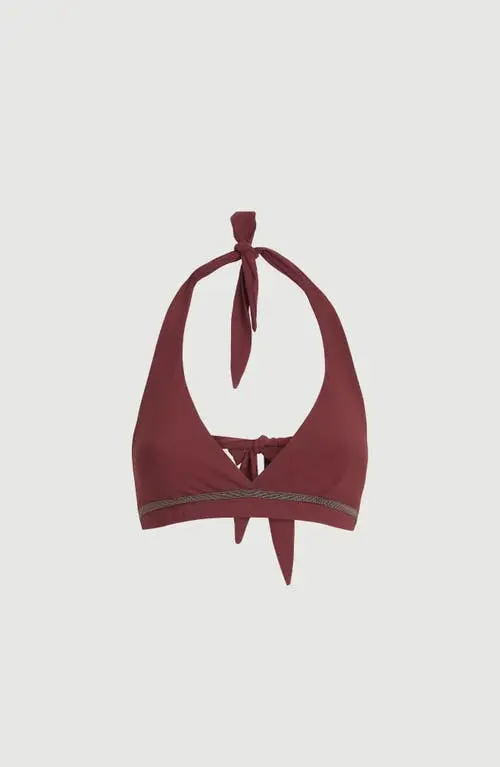 Brunello Cucinelli Bikini Top With Monili - Bordeaux