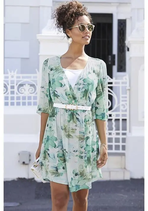 LASCANA Floral Print Fit And Flare Dress