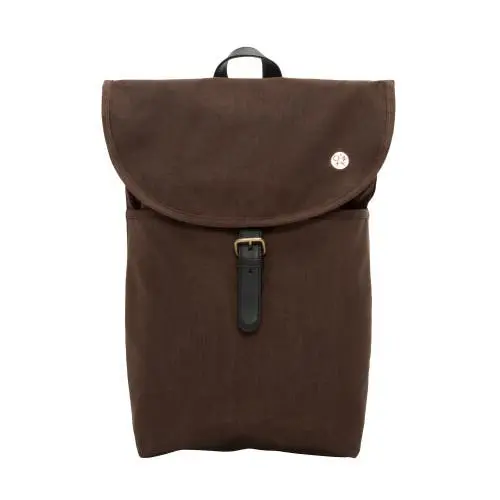 TOKEN Waxed Nylon Bergen Backpack - Dark Brown