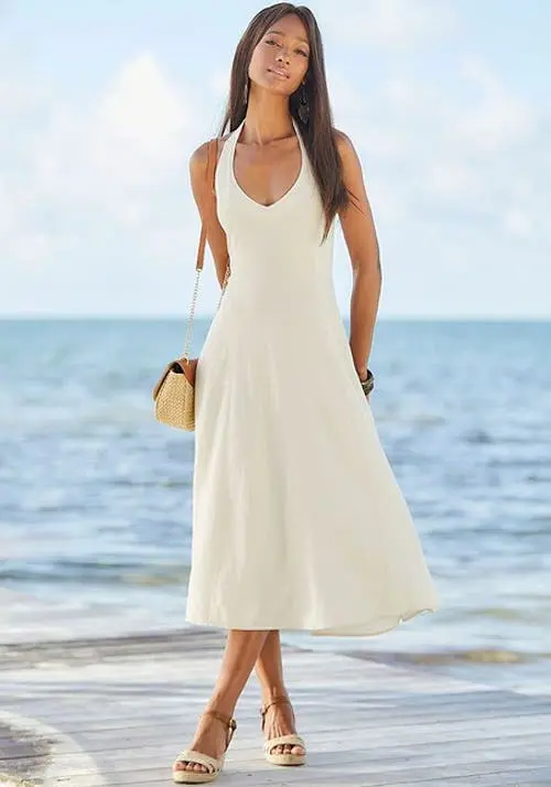 LASCANA Flowy Halter Neck Dress