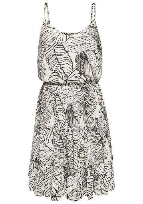LASCANA Printed Tiered Crepe Dress