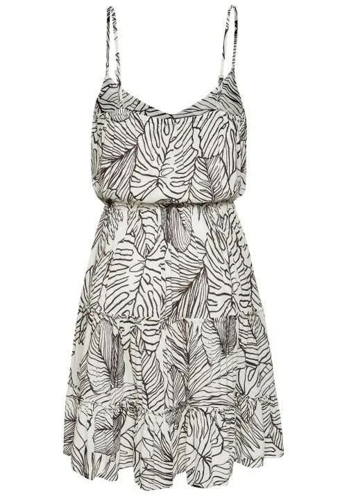 LASCANA Printed Tiered Crepe Dress