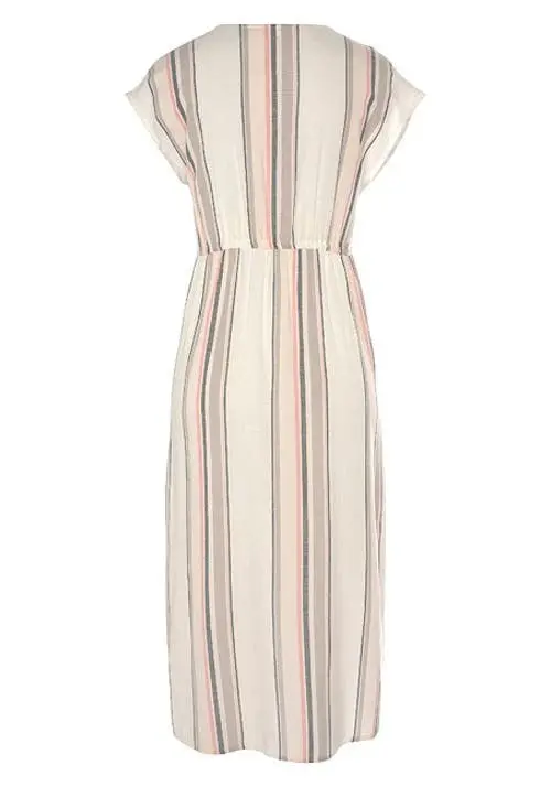 LASCANA Striped V-neck Midi Dress