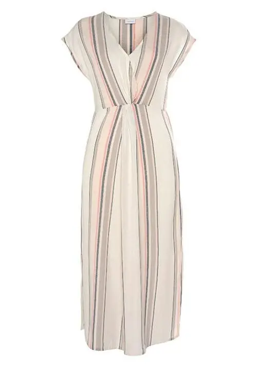 LASCANA Striped V-neck Midi Dress