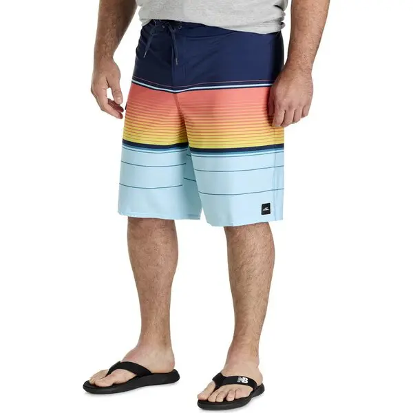 O'Neill Big & Tall Lennox Stripe Board Shorts - Sky Blue