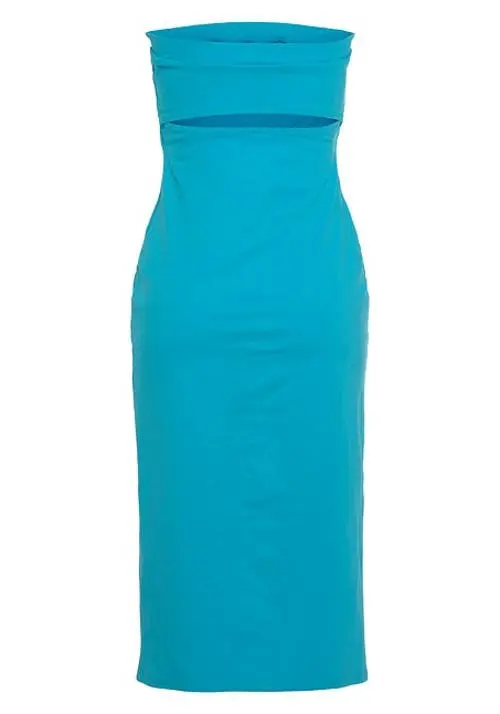 LASCANA Strapless Back Cutout Dress - Turquoise