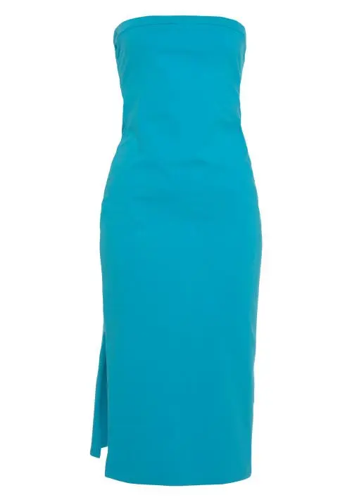 LASCANA Strapless Back Cutout Midi Dress - Turquoise