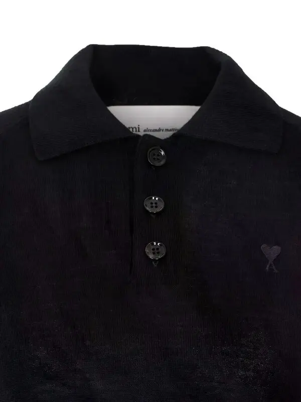 AMI Paris Merino Wool De Coeur Polo