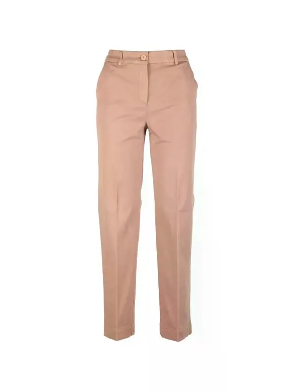VIA MASINI 80 Turn-up Hem Trousers - Neutrals