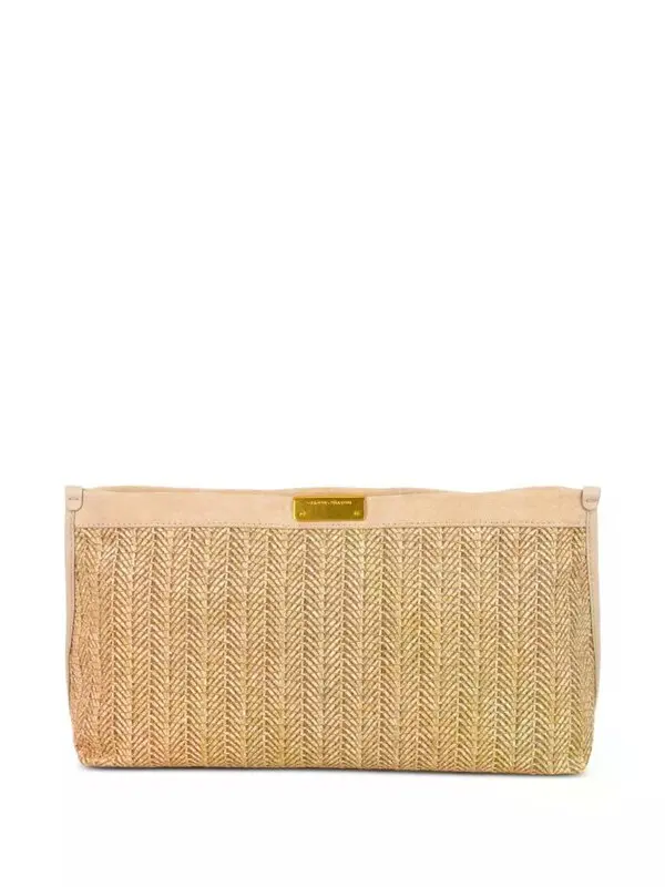 GIANNI CHIARINI Woven Clutch With Detachable Strap
