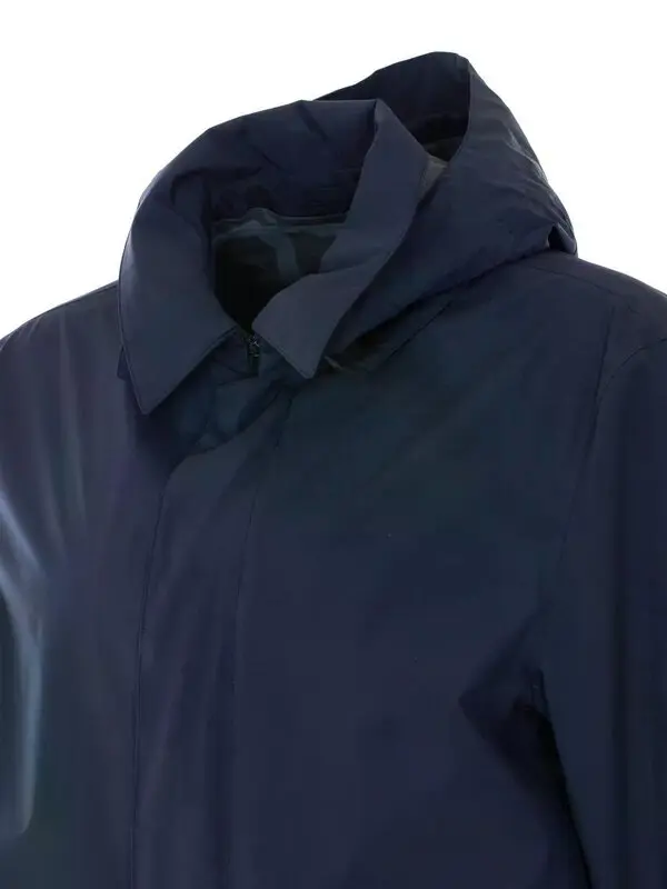 Herno Raincoat With Removable Hood - Blue