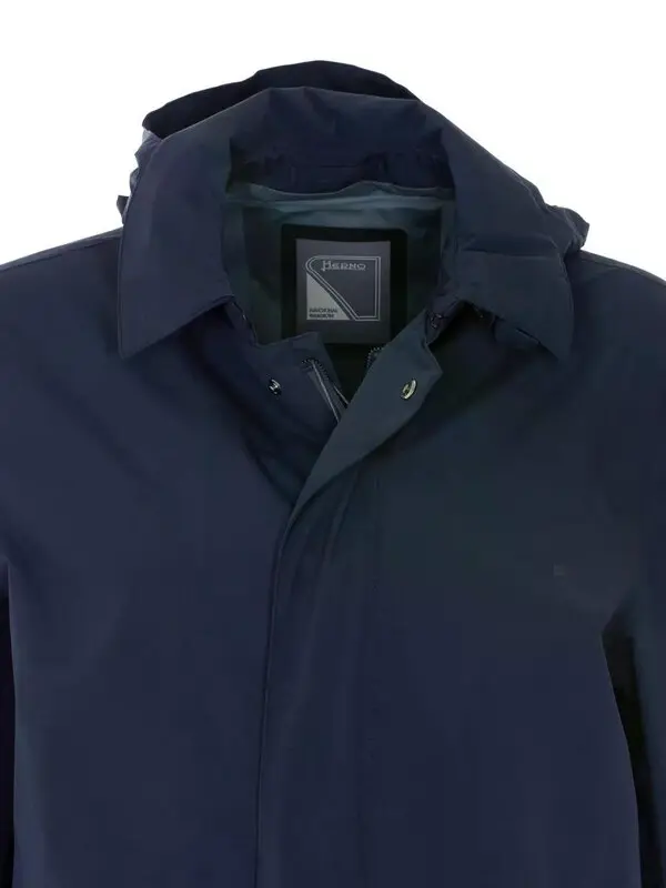Herno Raincoat With Removable Hood - Blue