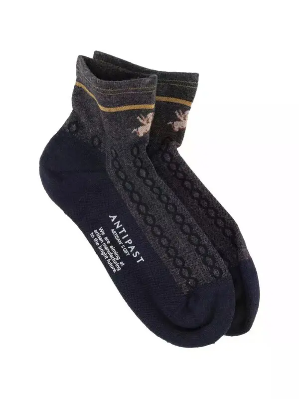 ANTIPAST Knitted Patterned Socks - Grey