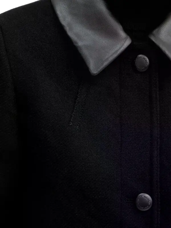 MORGAN Leather Collar Button Coat