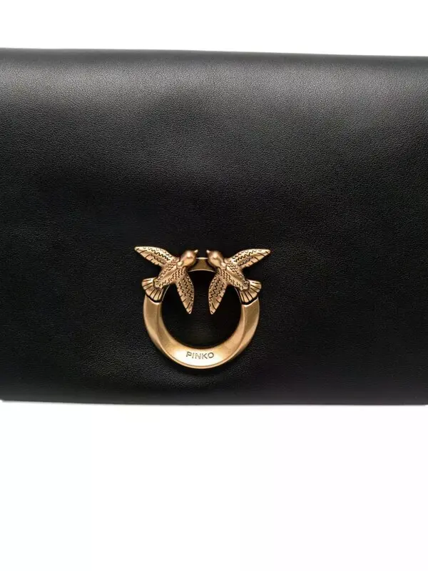 Pinko Medium Love Bag Click Soft Horizontal Clutch - Black
