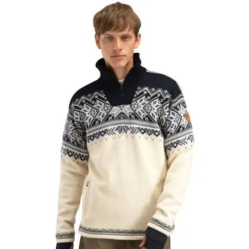DALE OF NORWAY Vail Weatherproof Sweater - Off White/smoke/navy Blue