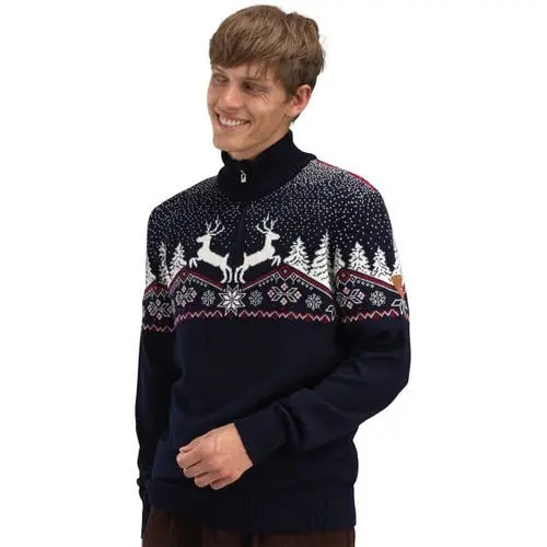 DALE OF NORWAY Dale Christmas Sweater - Navy/off White/red Rose2