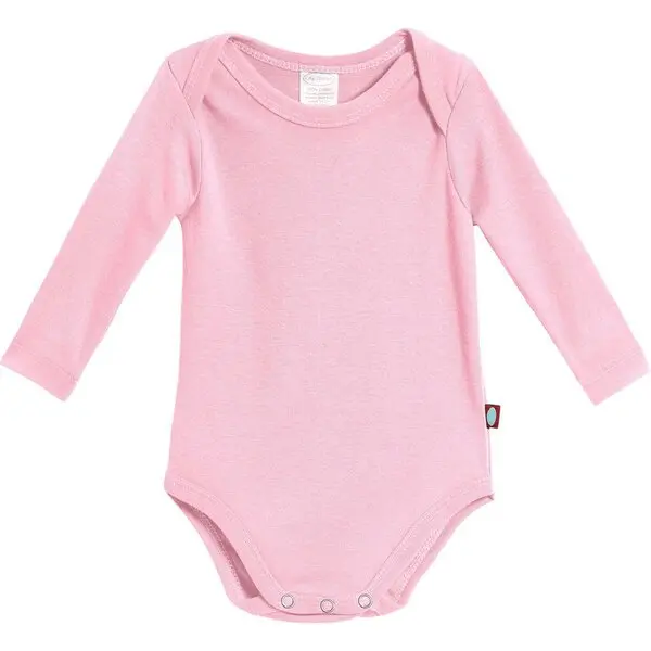CITY THREADS Organic Cotton Super-soft Long Sleeve Bodysuit - Bright Light Pink