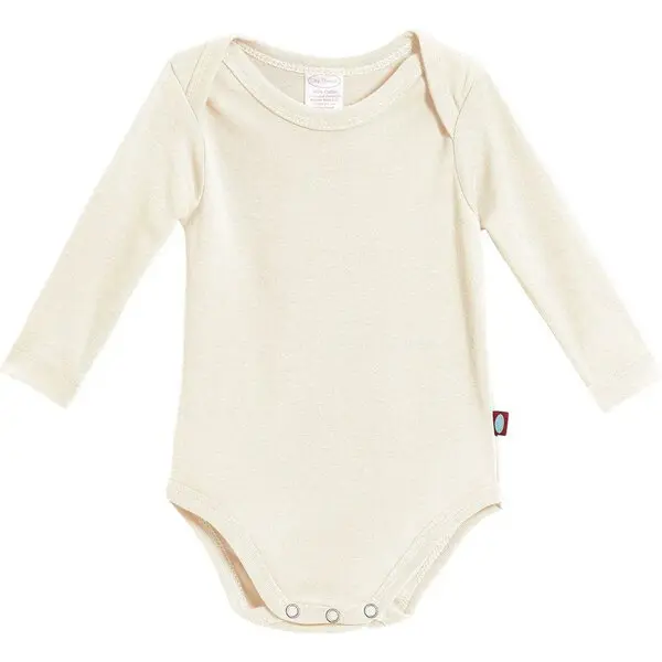 CITY THREADS Organic Cotton Super-soft Long Sleeve Bodysuit - Oatmeal