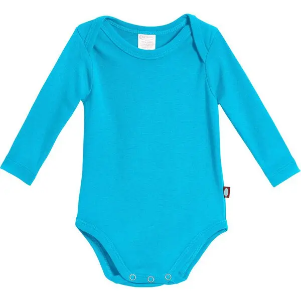 CITY THREADS Organic Cotton Super-soft Long Sleeve Bodysuit - Turquoise