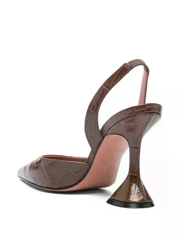 Amina Muaddi Holli Slingback Pumps - Brown