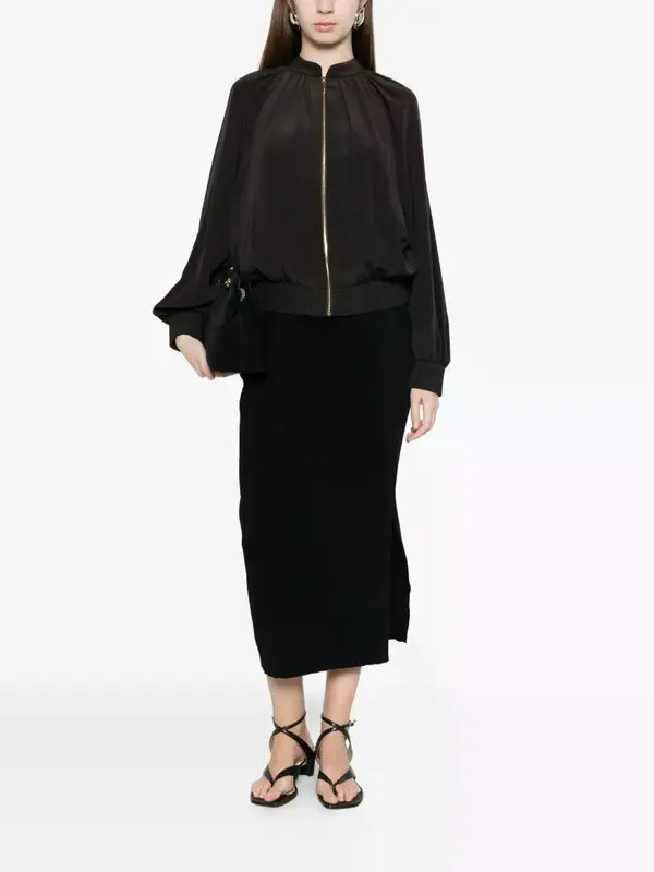 Eric Bompard Ribbed Elasticated Midi Skirt - Black