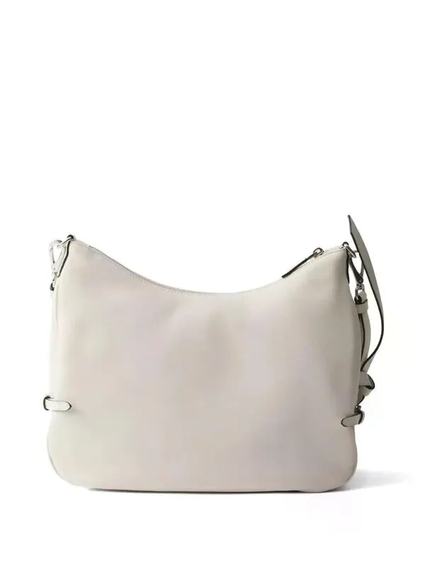 Prada Fold Leather Shoulder Bag - Neutrals