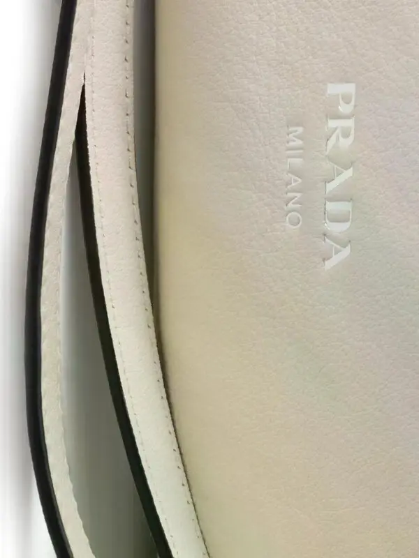Prada Fold Leather Shoulder Bag - Neutrals