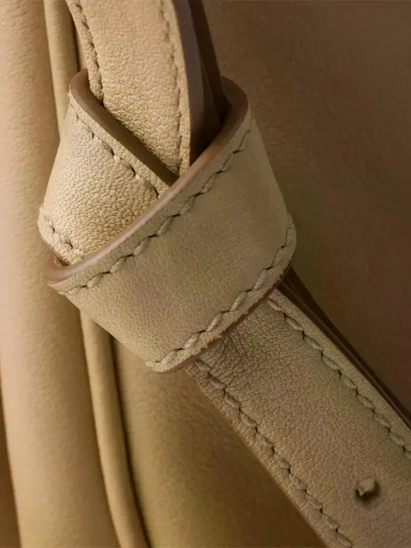 Prada Fold Large Leather Shoulder Bag - Neutrals