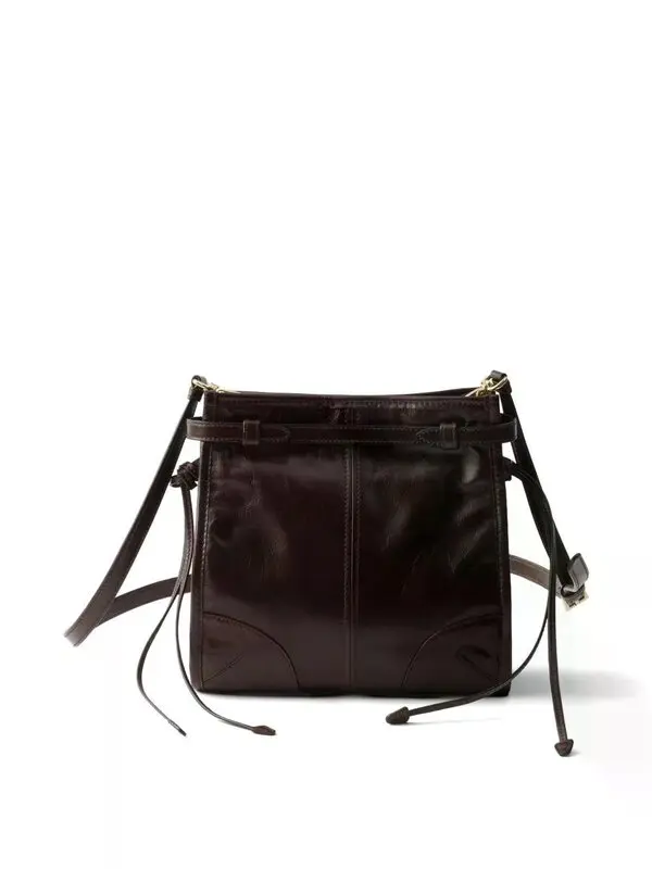 Prada Bonnie Leather Mini Shoulder Bag - Brown