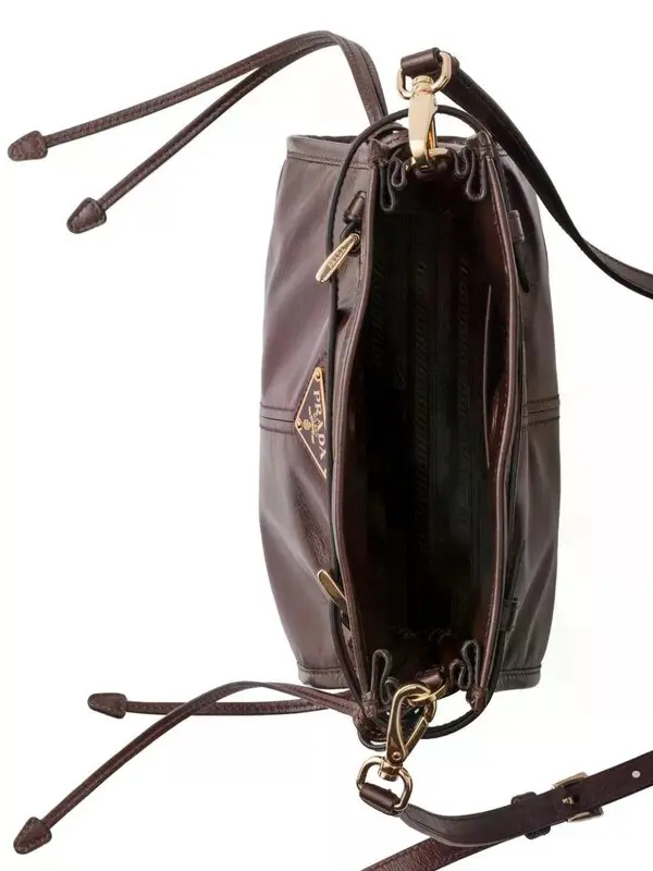 Prada Bonnie Leather Mini Shoulder Bag - Brown