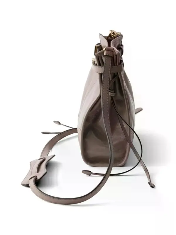 Prada Bonnie Leather Mini Shoulder Bag - Grey