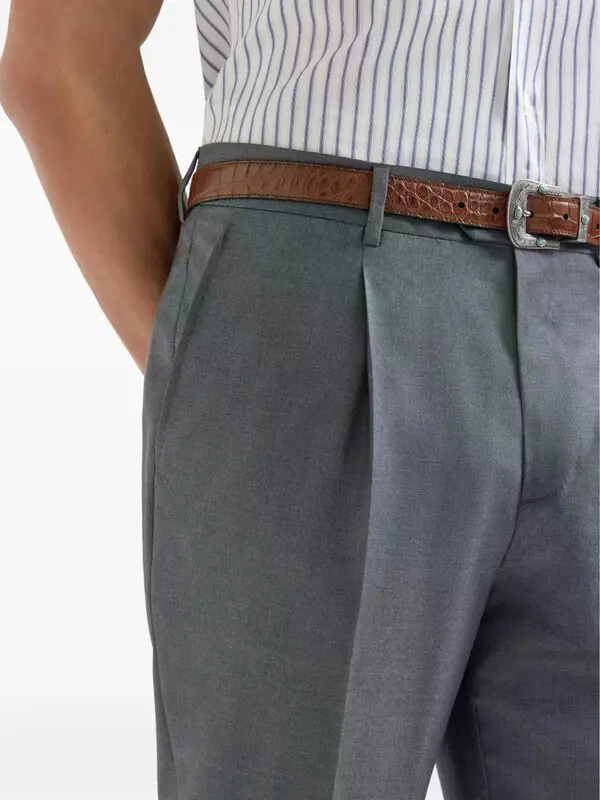 Brunello Cucinelli Super 150s Virgin Wool Batavia Pleated Trousers