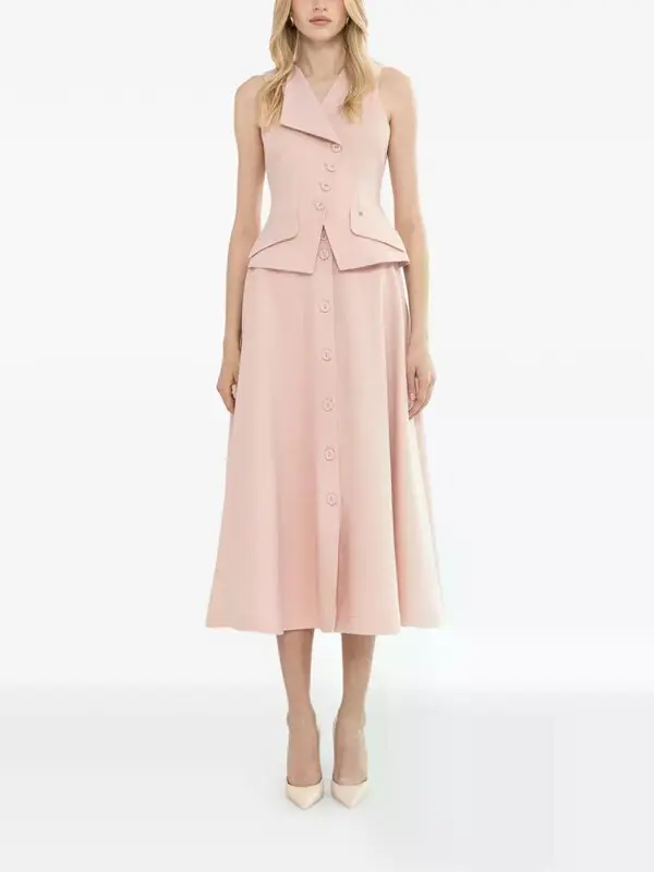 NISSA Button Detailed Tailored Vest - Pink