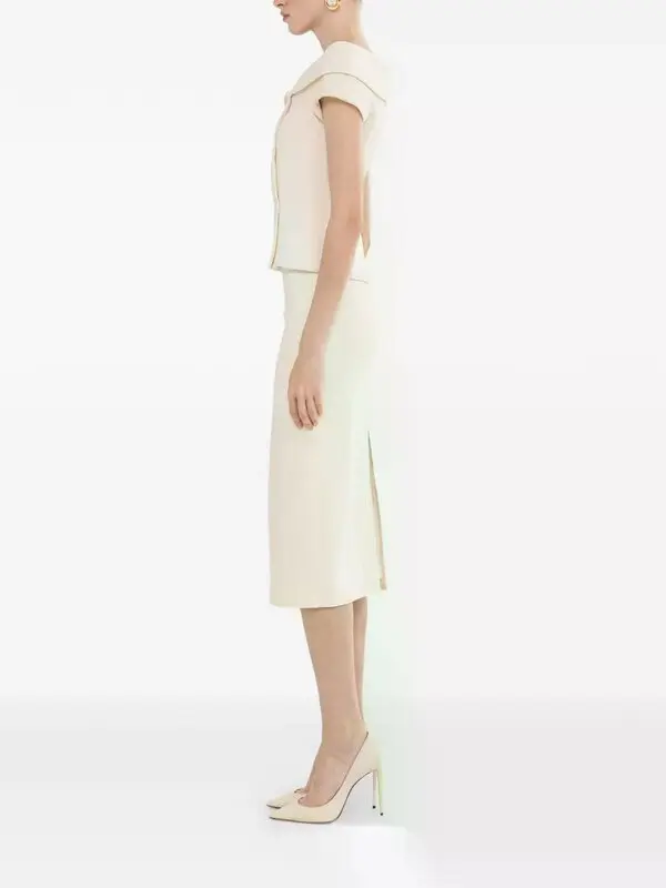 NISSA Fitted Off-shoulder Blazer - Neutrals