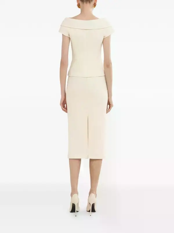 NISSA Fitted Off-shoulder Blazer - Neutrals