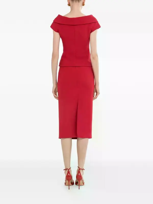 NISSA High-waisted Pencil Skirt With Rear Slit