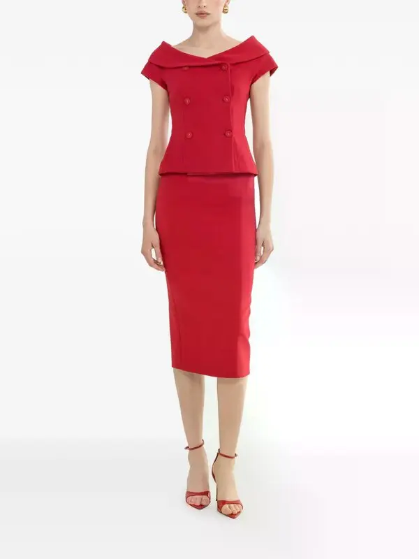 NISSA High-waisted Pencil Skirt With Rear Slit