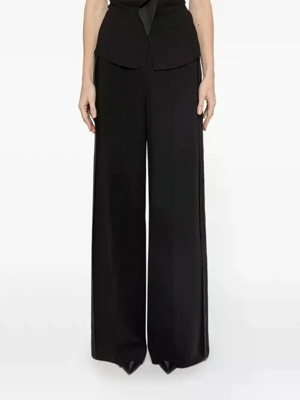 NISSA High-rise Wide-leg Trousers - Black