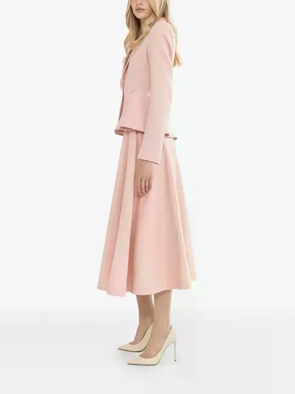 NISSA Single-breasted Blazer With Peplum Hem - Pink