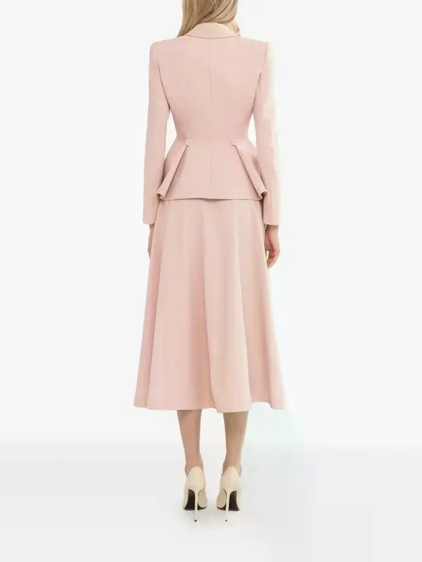 NISSA Single-breasted Blazer With Peplum Hem - Pink