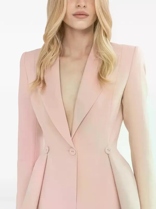 NISSA Single-breasted Blazer With Peplum Hem - Pink