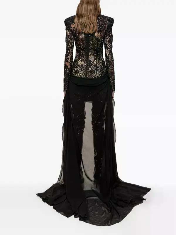 NISSA Crystal-embellished Lace Mini Dress